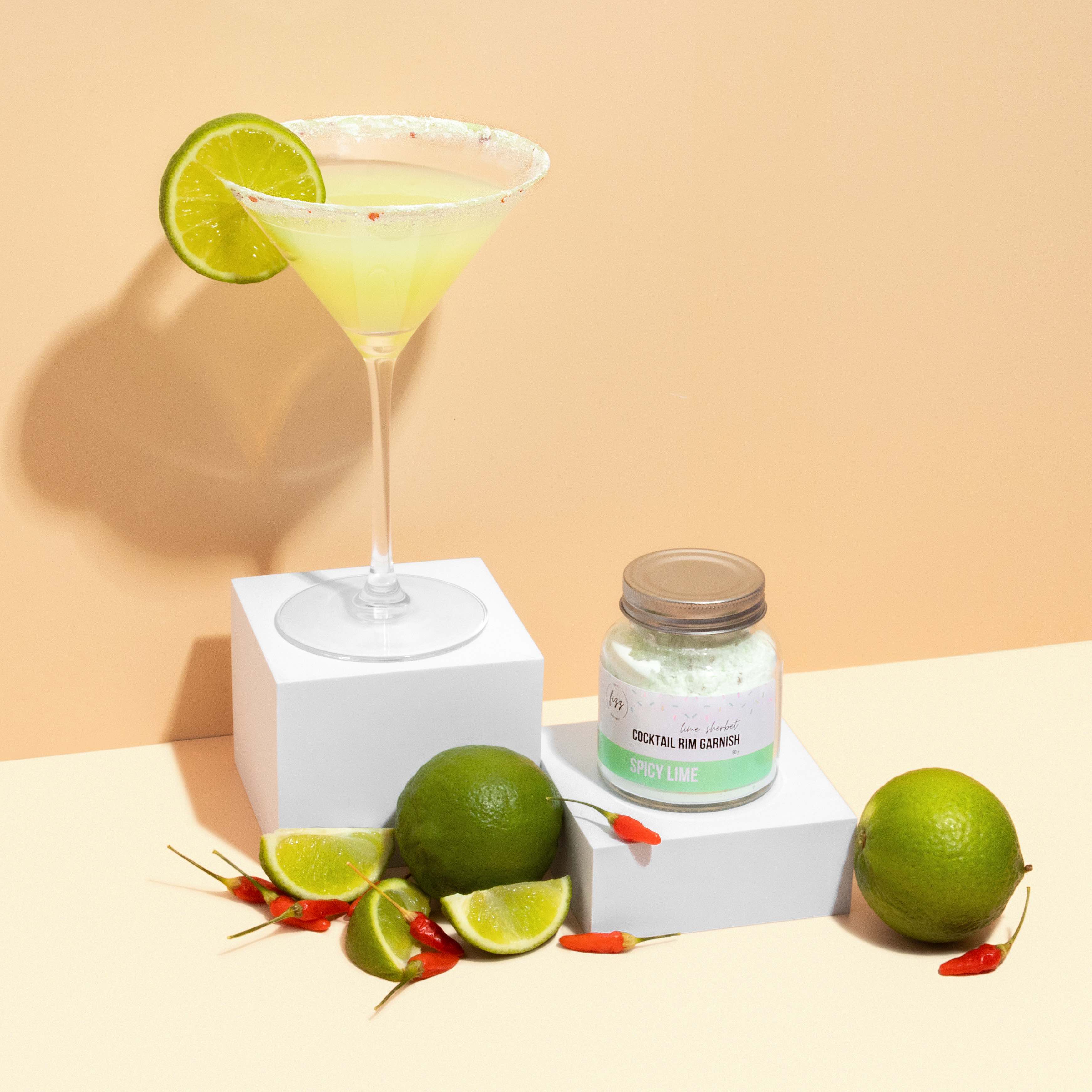 Cocktail Rim Garnish - Fancy Lime Sherbet and Dried Chilli Flakes ...
